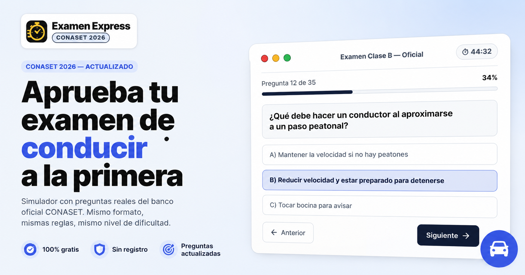 Material de Estudio Clase B 2026 | Examen Express